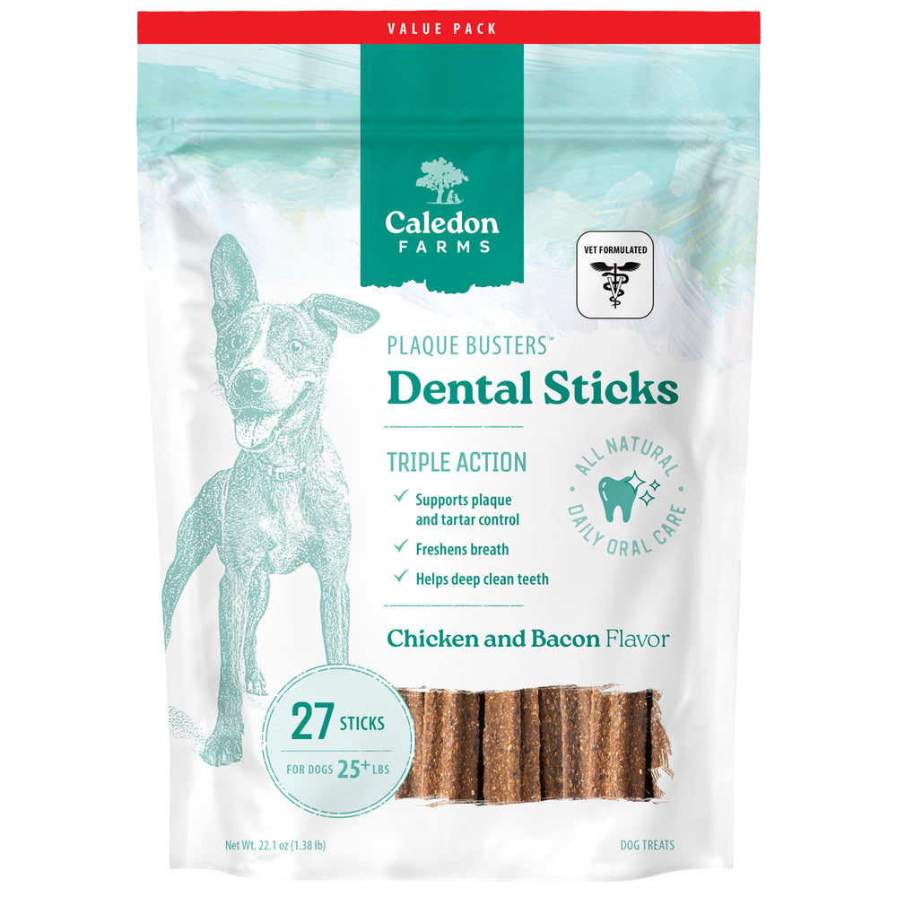 Caledon Farms Plaque Busters Dental Sticks Triple Action Chicken and B
